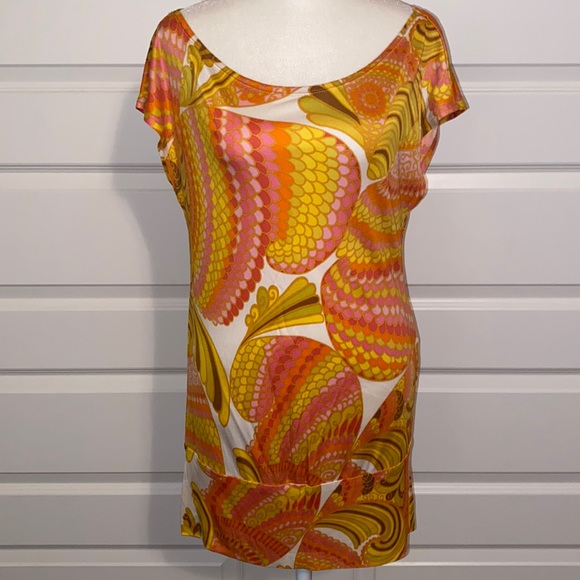 Trina Turk | Dresses | Trina Turk Pisces Fish Scale Print Drape Neck ...